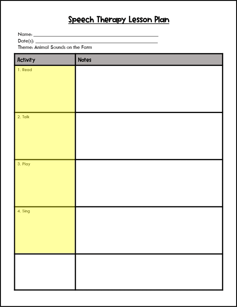 An Ultimate Guide to Creating Preschool Speech Therapy Lesson Plans ...