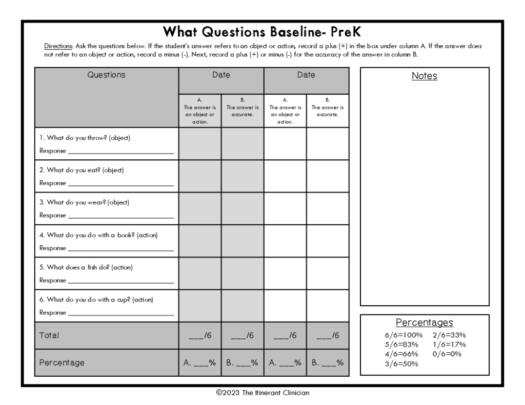 WH Questions for Speech Therapy